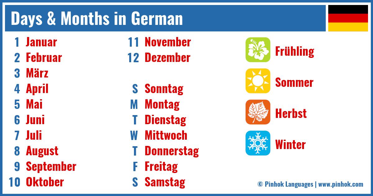 Days Months In German