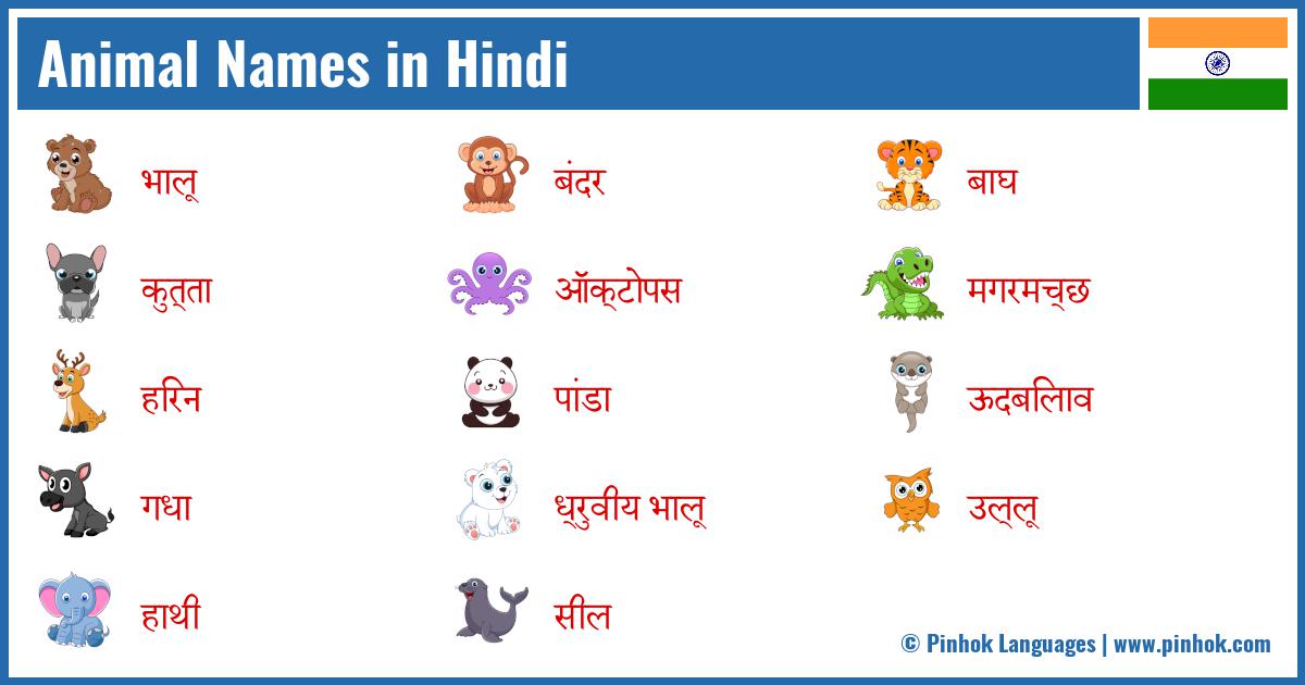 Animal Names In Hindi